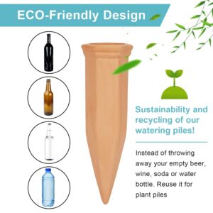 FAMILy Plant Watering Stakes 10Pcs Automatic Plant Waterers for Vacations Plant Watering Devices Terracotta Self Waterinq Spikes for Wine Bottles Great for Indoor & Outdoor Plants