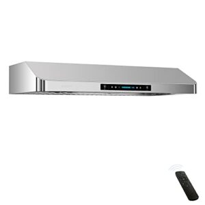 iktch 30 inch under cabinet range hood with 900-cfm, 4 speed gesture sensing&touch control panel, stainless steel kitchen vent with 2 pcs baffle filters(ikc01-30)