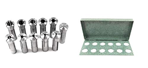 HHIP 4951-0008 11 Piece R8 Collet Set and 12 Piece Collet Rack