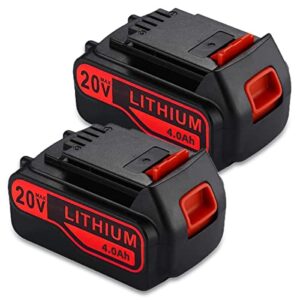 2 pack 4.0ah 20v lbxr20 lithium battery replacement for black and decker 20volt max lbxr20 lb20 lbx20 lbxr2020 lbx4020 lb2x4020-ope lbxr20-ope power tools