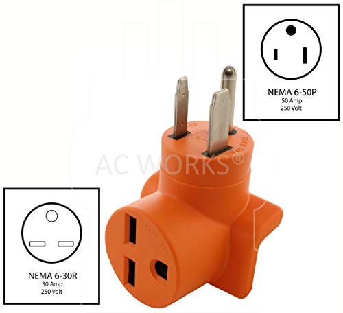 AC WORKS NEMA 6-30 Commercial Heater Adapter (50A Welder 6-50R Outlet)