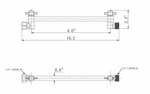 8 Inch Shower Head Extension Arm Chrome.Solid Brass Adjustable Shower Arm Extension. Lower Or Raise Any Rain Or Handheld Showerhead To Your Height & Angle – Universal Connection