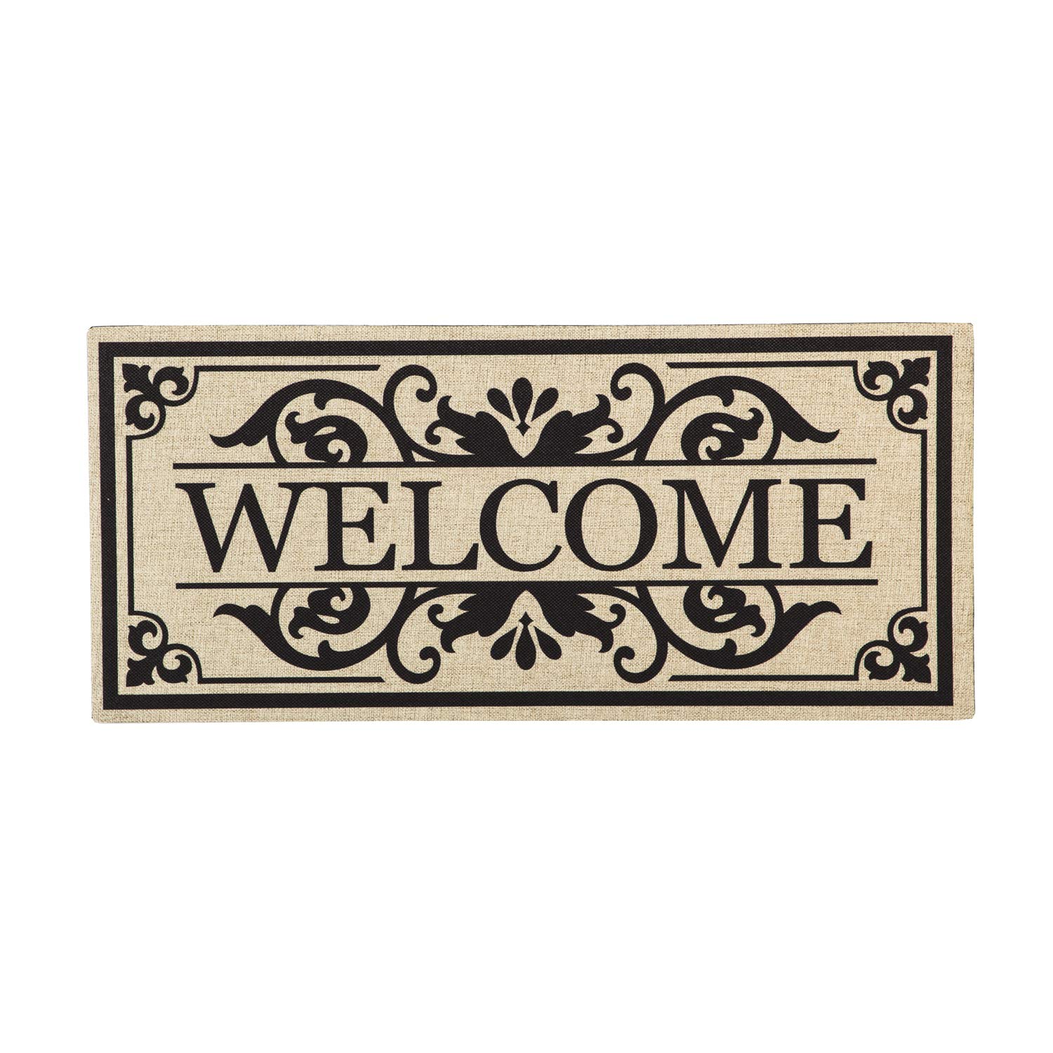 Evergreen Sassafras Welcome Interchangeable Entrance Doormat | Indoor and Outdoor | 22-inches x 10-inches | Non-Slip Backing | All-Season | Low Profile | Home Décor