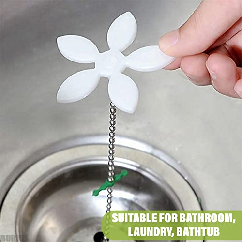 6Pcs Shower Hair Drain Catcher Shower - Disposable Hair Catcher Shower Drain Bathtub Drain Stopper Chain Flower Drain Protector Hook for Sink - Toilet Clog Remover Heavy Duty Drain Hair Catcher BURIUS