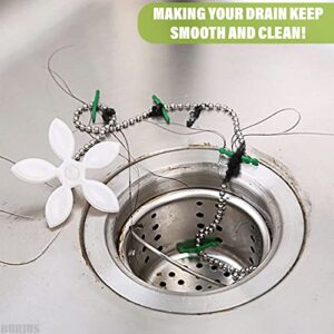 6Pcs Shower Hair Drain Catcher Shower - Disposable Hair Catcher Shower Drain Bathtub Drain Stopper Chain Flower Drain Protector Hook for Sink - Toilet Clog Remover Heavy Duty Drain Hair Catcher BURIUS