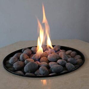 Hmleaf 24 PCS Ceramic Pebbles for Fire Pits or Fireplaces or Stoves in Khaki