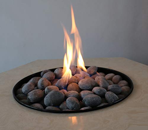 Hmleaf 24 PCS Ceramic Pebbles for Fire Pits or Fireplaces or Stoves in Khaki