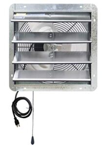 iliving ilg8sf16v-t wall-mount shutter exhaust fan, 16" - variable speed, silver