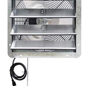 Iliving ILG8SF16V-T Wall-Mount Shutter Exhaust Fan, 16" - Variable Speed, Silver