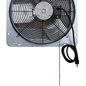 Iliving ILG8SF16V-T Wall-Mount Shutter Exhaust Fan, 16" - Variable Speed, Silver