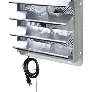 Iliving ILG8SF16V-T Wall-Mount Shutter Exhaust Fan, 16" - Variable Speed, Silver