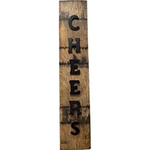 Reclaimed Bourbon Barrel Stave Cheers Sign - Décor for Home Bar