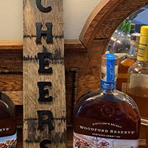 Reclaimed Bourbon Barrel Stave Cheers Sign - Décor for Home Bar