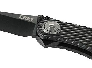 CRKT Clever Girl Folding Pocket Knife: Heavy Duty Everyday Carry, Black Blade, Flipper Open, Deadbolt Button Lock, IKBS Ball Bearing Pivot, G10 Handle 2640