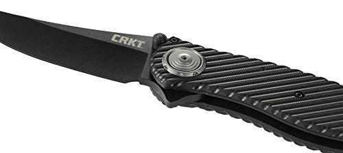 CRKT Clever Girl Folding Pocket Knife: Heavy Duty Everyday Carry, Black Blade, Flipper Open, Deadbolt Button Lock, IKBS Ball Bearing Pivot, G10 Handle 2640