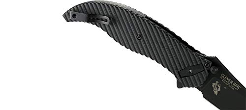 CRKT Clever Girl Folding Pocket Knife: Heavy Duty Everyday Carry, Black Blade, Flipper Open, Deadbolt Button Lock, IKBS Ball Bearing Pivot, G10 Handle 2640