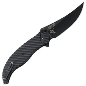 CRKT Clever Girl Folding Pocket Knife: Heavy Duty Everyday Carry, Black Blade, Flipper Open, Deadbolt Button Lock, IKBS Ball Bearing Pivot, G10 Handle 2640