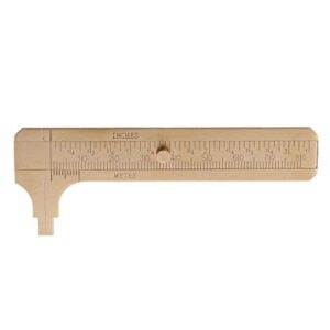 mini brass pocket ruler handy sliding gauge brass vernier caliper ruler measuring tool double scales mm/inch : (80mm)