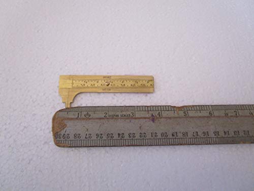 Mini Brass Pocket Ruler Handy Sliding Gauge Brass Vernier Caliper Ruler Measuring Tool Double Scales mm/inch : (80mm)