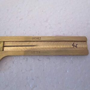 Mini Brass Pocket Ruler Handy Sliding Gauge Brass Vernier Caliper Ruler Measuring Tool Double Scales mm/inch : (80mm)