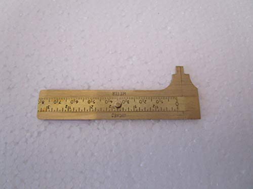 Mini Brass Pocket Ruler Handy Sliding Gauge Brass Vernier Caliper Ruler Measuring Tool Double Scales mm/inch : (80mm)