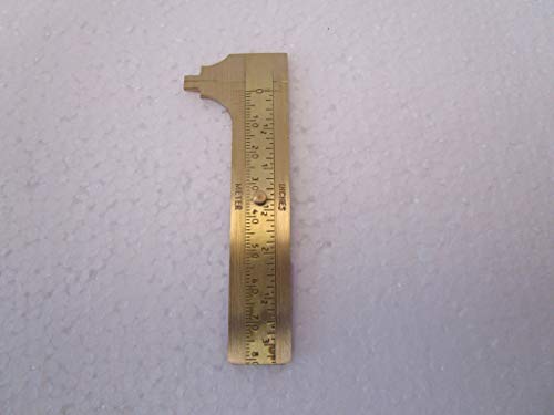 Mini Brass Pocket Ruler Handy Sliding Gauge Brass Vernier Caliper Ruler Measuring Tool Double Scales mm/inch : (80mm)