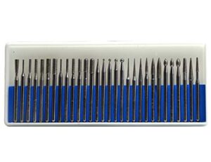 wokesi 30pcs,3/32"shank diamond burrs set burs file taper points grinding head fit bits set 150#grit for jewelry,glass,stone,ceramic,gemstones lapidary (bhs-30 3/32 inch shank)