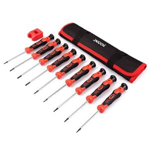 xool 9pcs precision screwdriver set, phillips, flat, torx and pentalobe screwdriver set with case for phone, computer, laptop, watch, electronics, jewelry, eyeglass