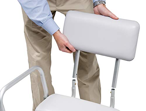 Lumex 3-in-1 Tub Transfer Bench & Shower Chair with Commode - Waterproof Padded Cushions - 7956KD-1