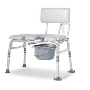 Lumex 3-in-1 Tub Transfer Bench & Shower Chair with Commode - Waterproof Padded Cushions - 7956KD-1