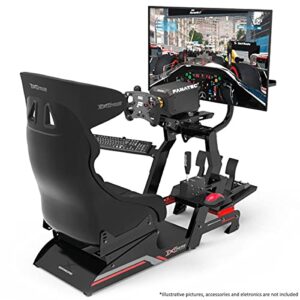 extreme sim racing wheel stand advanced cockpit p1 black edition racing simulator for logitech g29, g920, g923 thrustmaster fanatec simagic - direct drive ready