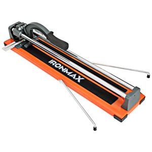 goplus 24 inch tile cutter, professional manual tile cutter for ceramic, porcelain tiles, floor tile cutter with tungsten carbide cutting wheel, ergonomic handle, anti-skid feet & removable scale