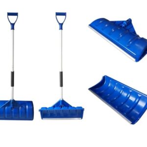 MTB Lightweight Snow Shovel Snow Pusher, Pack of 2 Sets, Blue, 52-in Long with Aluminum Handle and 22 inch x 10 inch Poly Blade