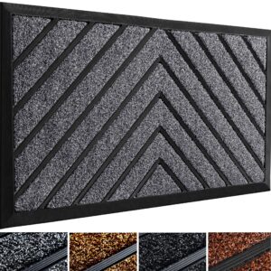 ubdyo extra durable doormat - efficient dirt trapping - ideal for entryway - front porch rug - outdoor door rug - outdoor floor mat - doormat outdoor - entrance door mat - 30''x17'' - dark grey