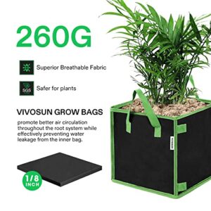 VIVOSUN 5 Pack 5 Gallon Square Grow Bags, Thick Nonwoven Cubic Fabric Pots with Handles for Indoor and Outdoor Gardening