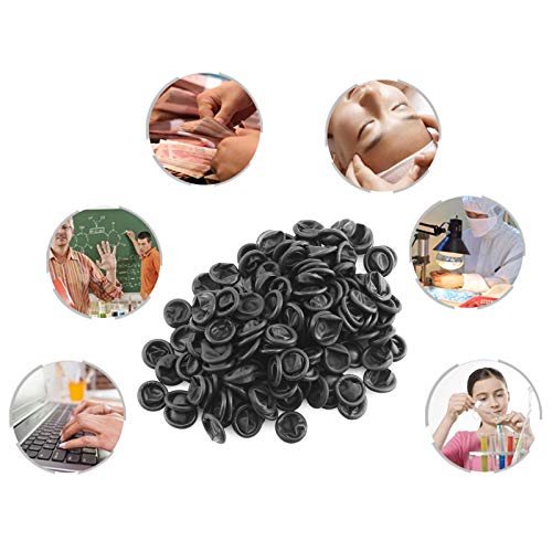 Lind Kitchen 150pcs Disposable Latex Finger Cots Protective Fingertips Gloves Rubber Industrial Fingerstall Sleeves 65mmx25mm (Black)