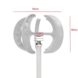 RANZHIX Modern Economy Turbine Wind Generator 5 Blades Vertical Wind Power Turbine Generator White Lantern Style with Charge Controller 600W 24V