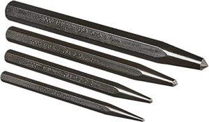 mayhew tools 62215 center punch, black oxide finish, 4-piece