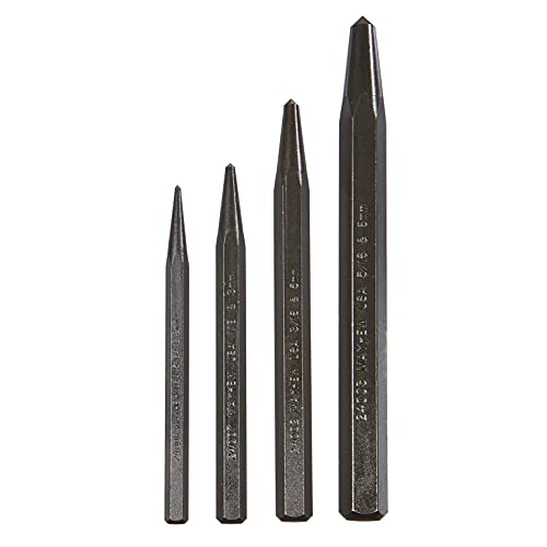 Mayhew Tools 62215 Center Punch, Black Oxide Finish, 4-Piece