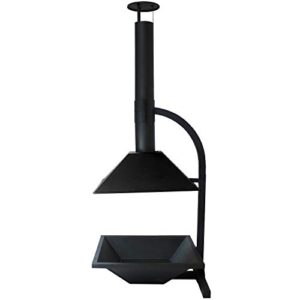 Sunnydaze 80-Inch Modern Black Steel Chiminea - High-Temperature Finish - 360-Degree Fire View