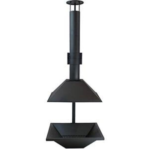 Sunnydaze 80-Inch Modern Black Steel Chiminea - High-Temperature Finish - 360-Degree Fire View