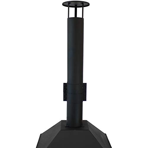 Sunnydaze 80-Inch Modern Black Steel Chiminea - High-Temperature Finish - 360-Degree Fire View