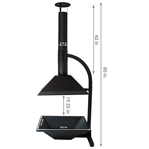 Sunnydaze 80-Inch Modern Black Steel Chiminea - High-Temperature Finish - 360-Degree Fire View