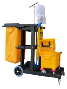 simpli-magic 79191 janitorial cart, commercial, black