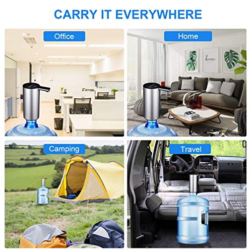 Auto Bottled Water Pump with Volume Control Wireless Water Dispenser Rechargeable Gallon Water Bottle Jug Dispenser Pump