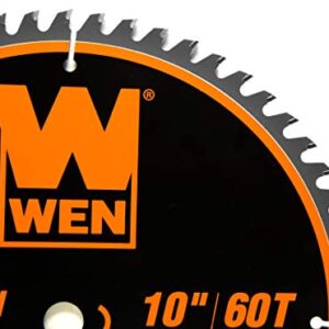 WEN BL1032-2 10-Inch 32-Tooth and 60-Tooth Carbide-Tipped Professional Woodworking Saw Blade Set, Two Pack