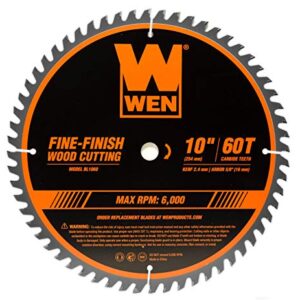 WEN BL1032-2 10-Inch 32-Tooth and 60-Tooth Carbide-Tipped Professional Woodworking Saw Blade Set, Two Pack