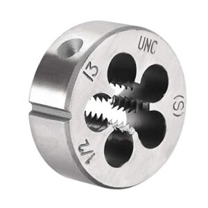 uxcell 1/2-13 unc round die, machine thread right hand threading die, alloy tool steel screw thread cutting die