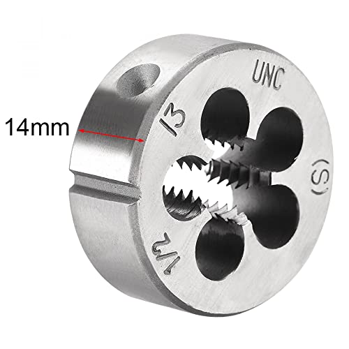 uxcell 1/2-13 UNC Round Die, Machine Thread Right Hand Threading Die, Alloy Tool Steel Screw Thread Cutting Die