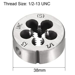 uxcell 1/2-13 UNC Round Die, Machine Thread Right Hand Threading Die, Alloy Tool Steel Screw Thread Cutting Die